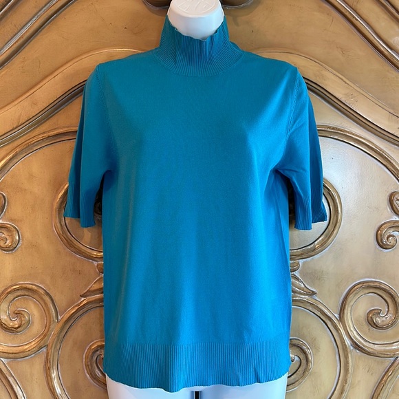 Peter Nygard | Sweaters | Bianca Nygard Blue Silky Mock Turtleneck ...